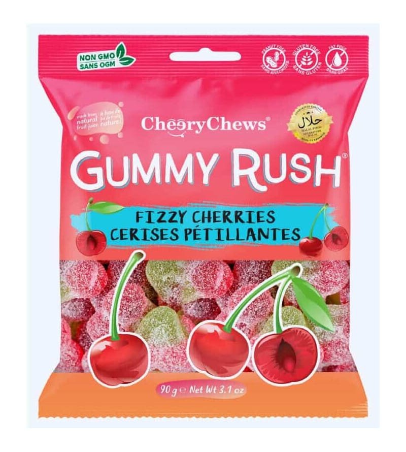 Gummy Rush Fizzy Cherries (12 x 90g) – The Sweets Hub