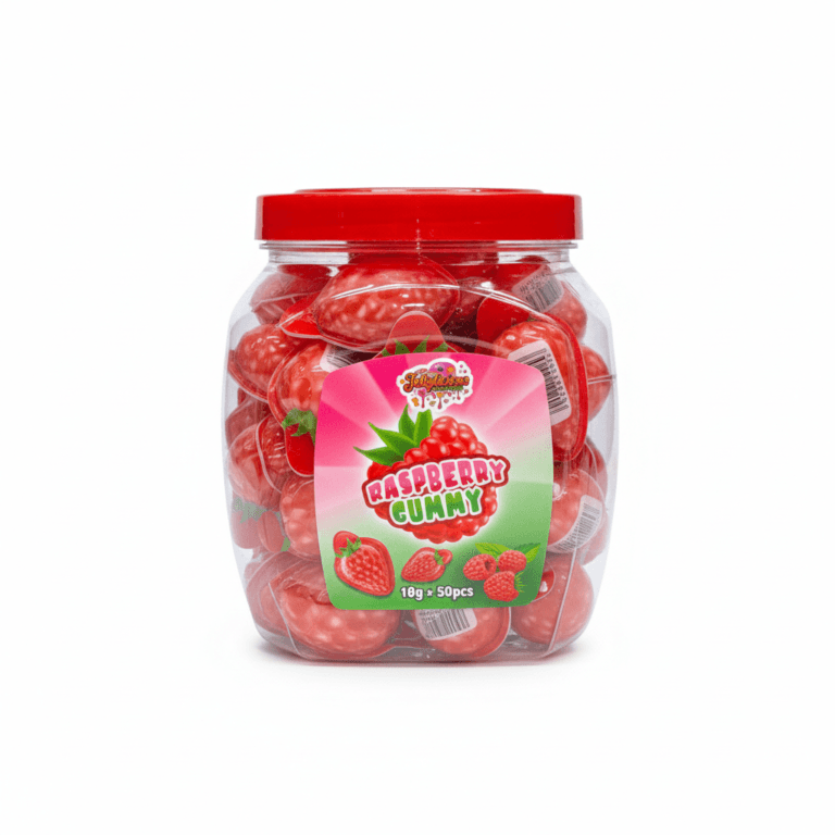 Jellylicious Raspberry Jelly Filled Gummy (50 x 18g) – Halal – The ...