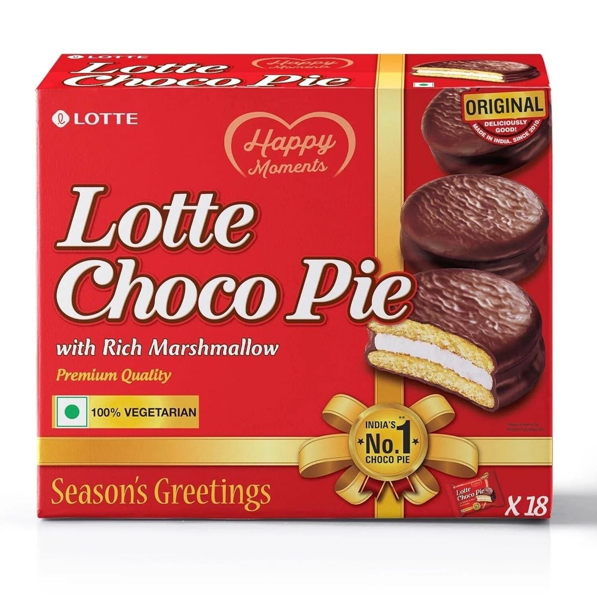 Lotte Choco Pie (18 x 23g) – The Sweets Hub