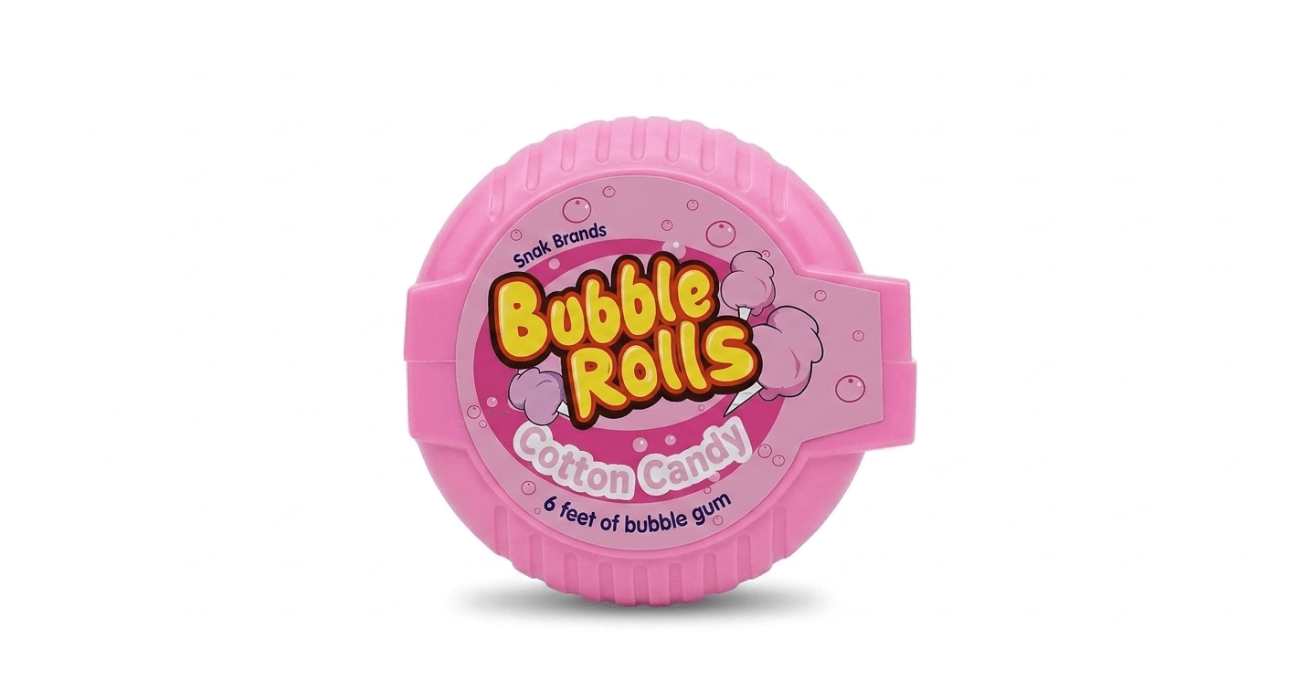 Bubble Rolls Bubble Gum Cotton Candy Flavour (12 x 56g) – The Sweets Hub